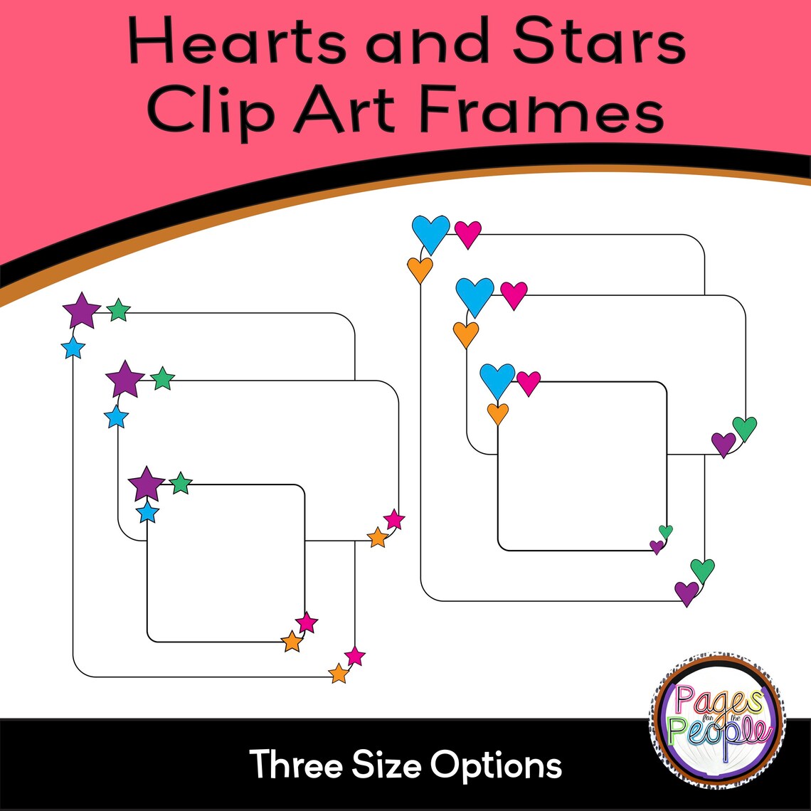 Hearts and Stars Clip Art Frames - Etsy