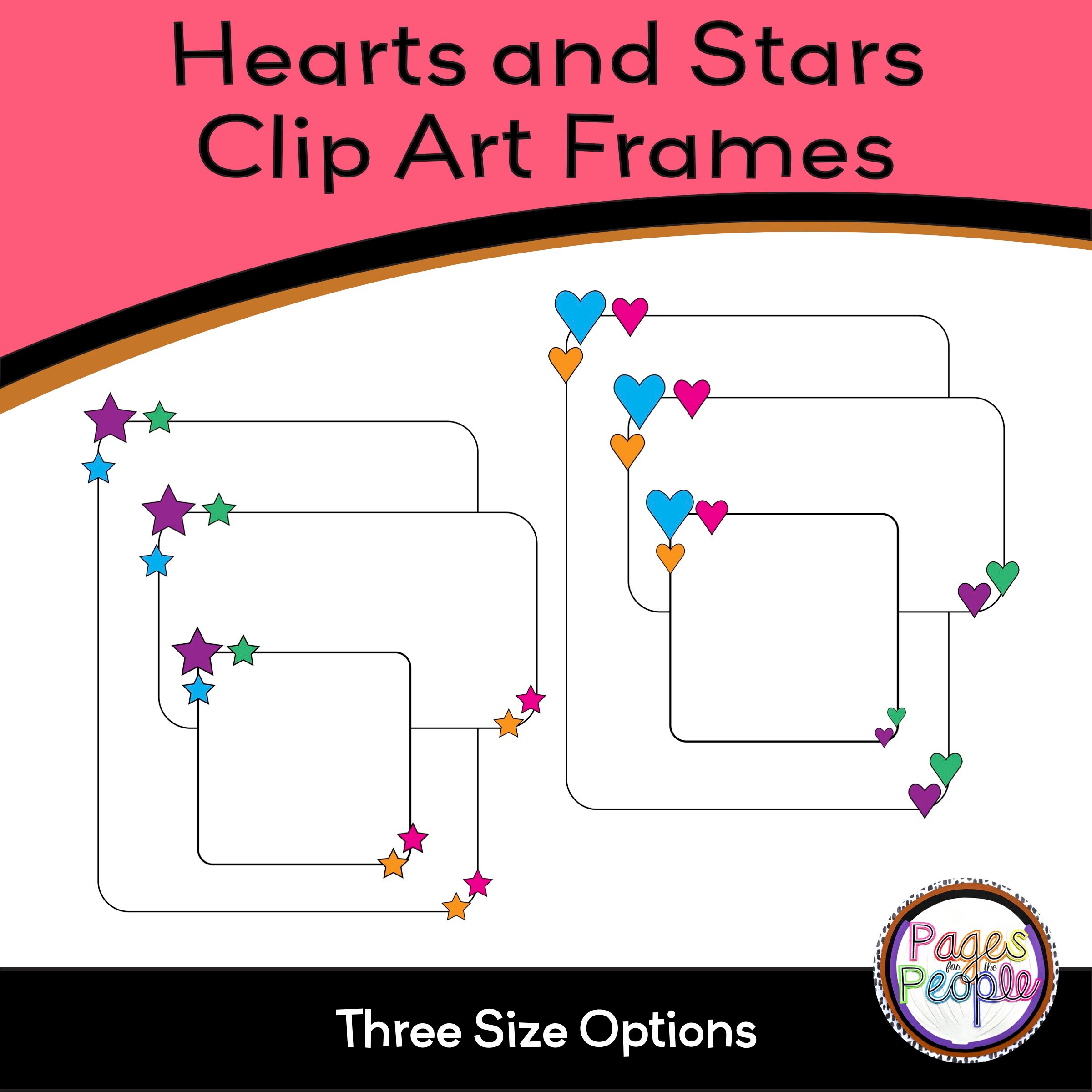 Hearts and Stars Clip Art Frames - Etsy