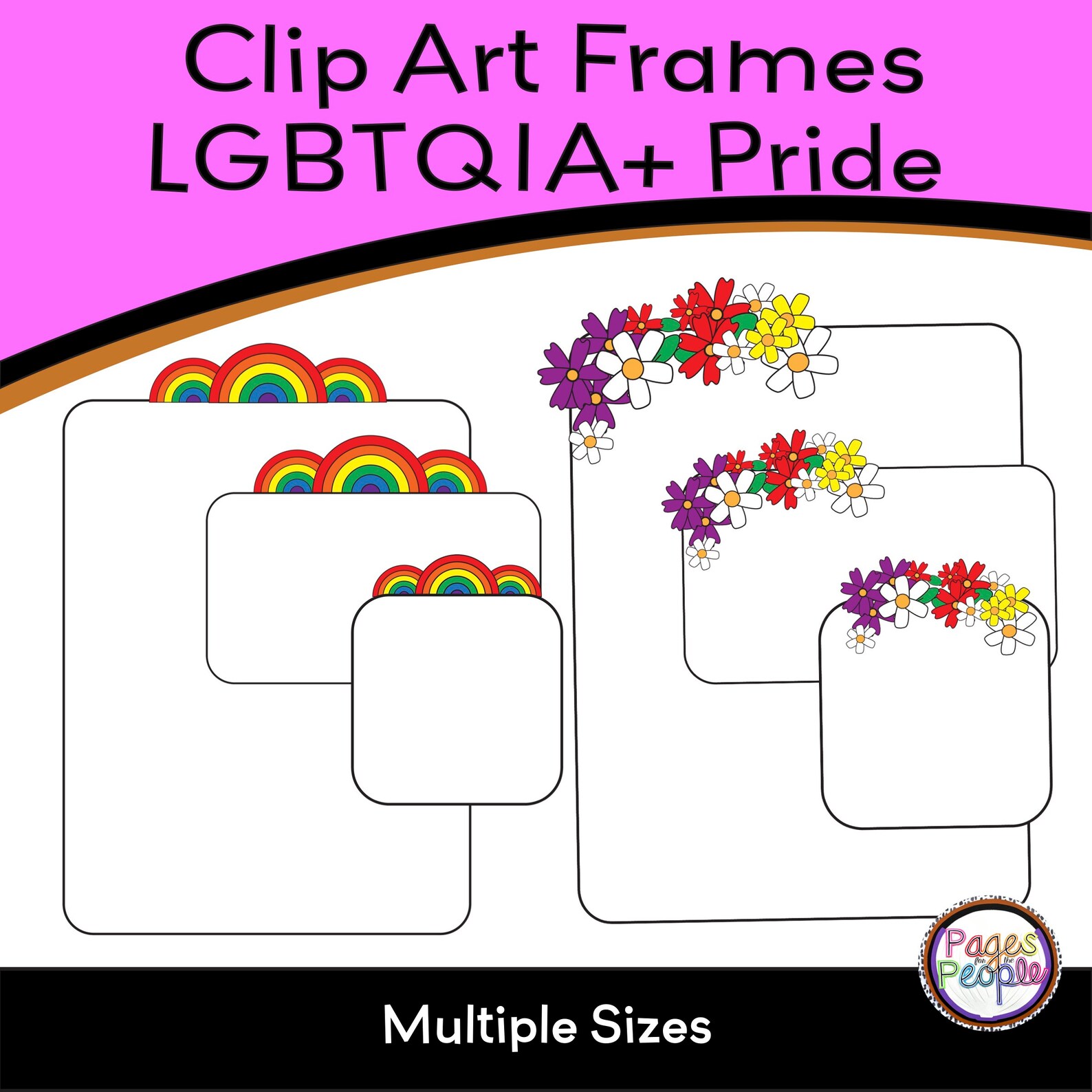LGBTQIA Pride Clip Art Frames - Etsy