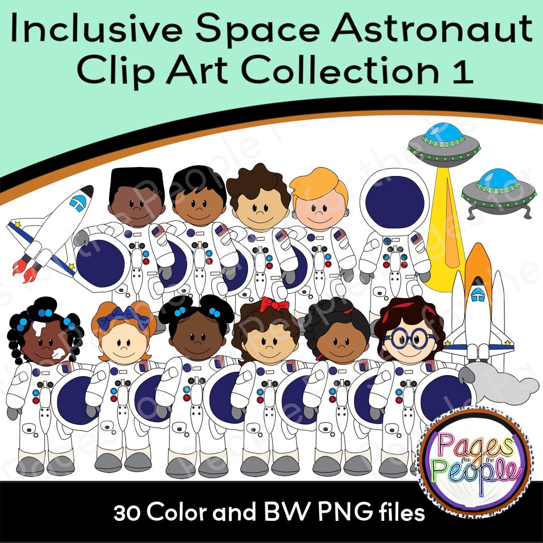 Inclusive Space Astronauts Clip Art Collection 1 - Etsy