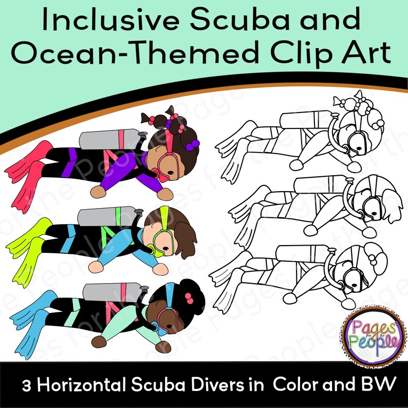Inclusive Scuba and Ocean-themed Clip Art - Etsy