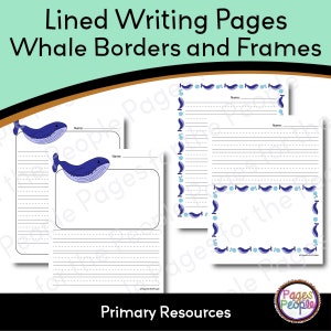 Whale Clip Art Lined Writing Paper Printable (digital Download) - Etsy
