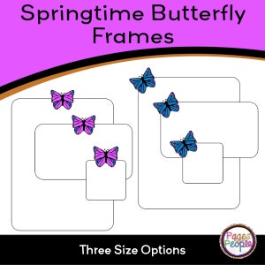Springtime Butterfly Clip Art Frames - Etsy