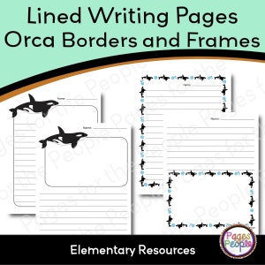 Orca Clip Art Lined Writing Paper Printable (digital Download) - Etsy