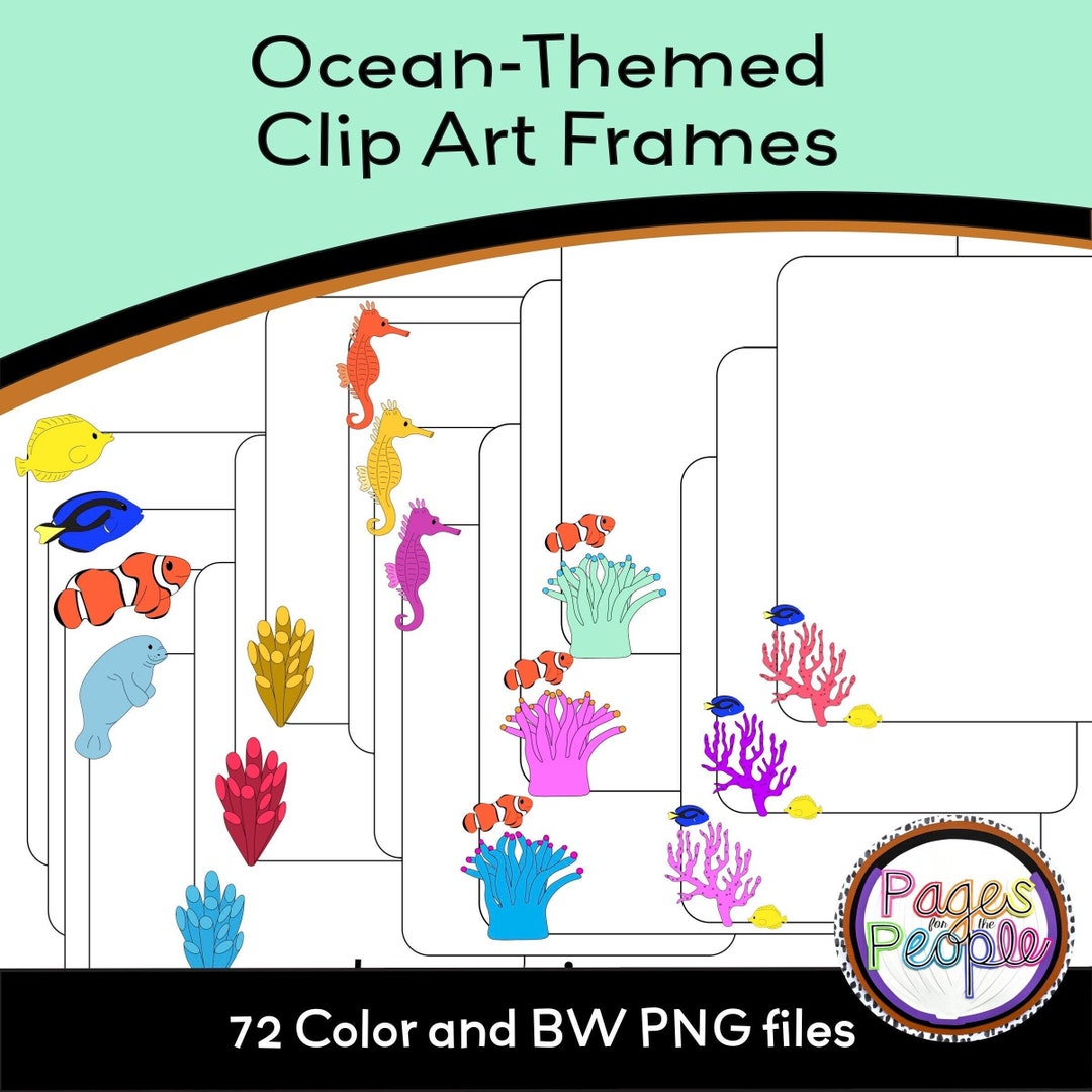 Ocean Themed Clip Art Frames - Etsy