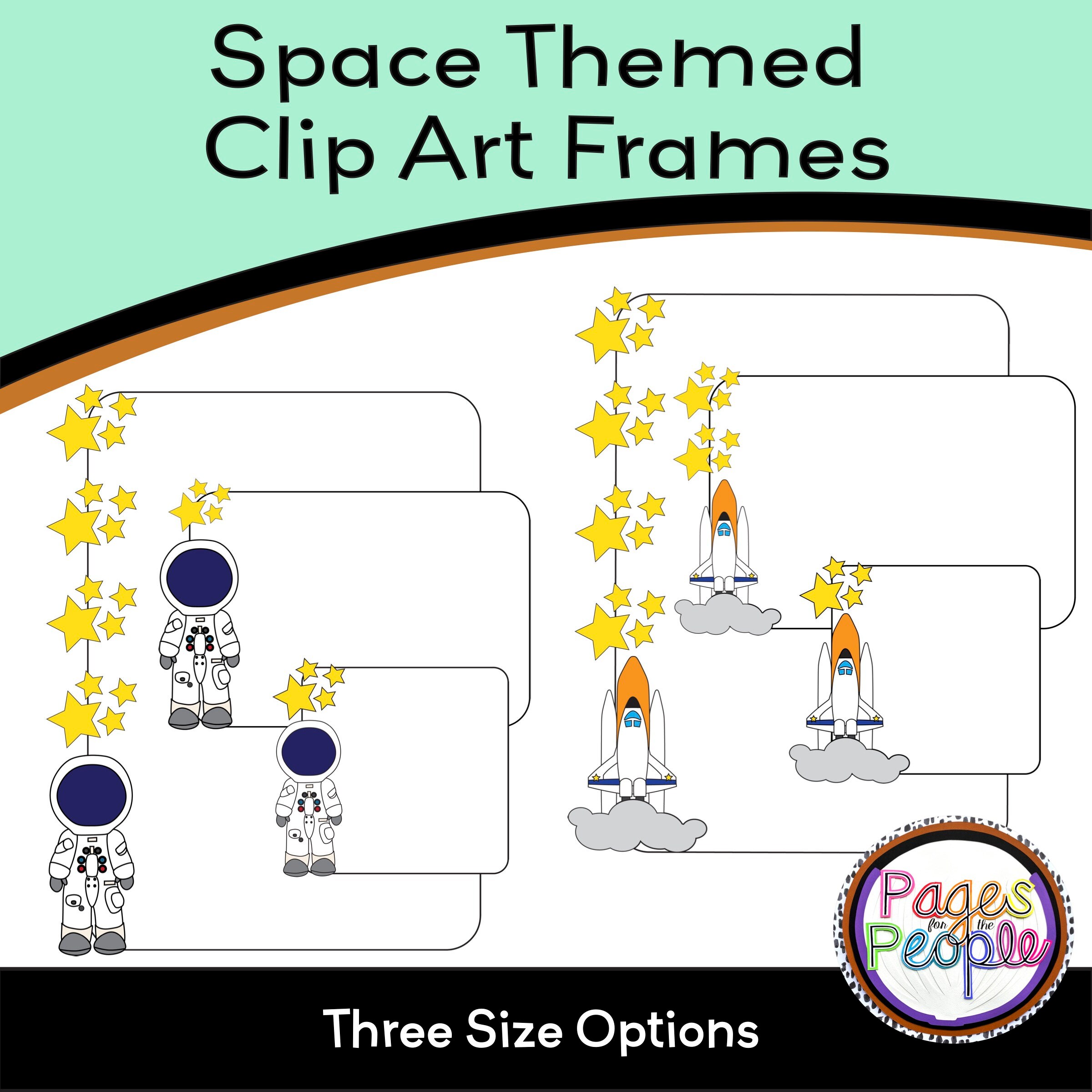 Space Themed Clip Art Frames - Etsy