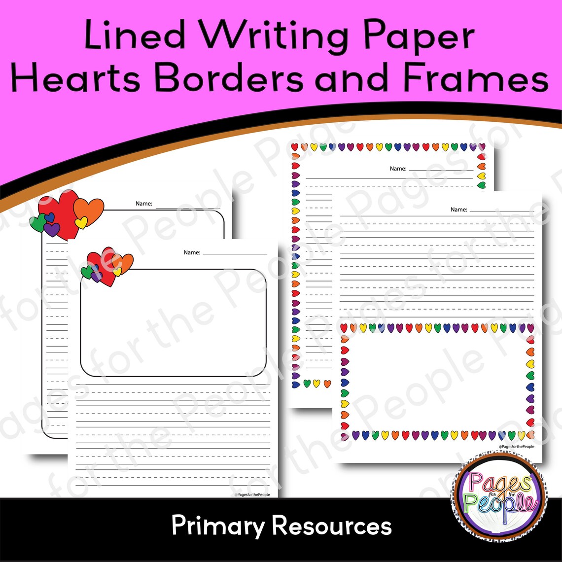 Rainbow Clip Art Lined Writing Paper Printable (digital Download) - Etsy