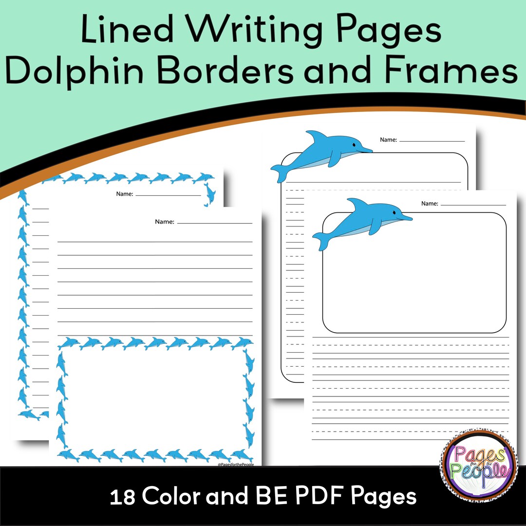 Dolphin Clip Art Lined Writing Paper Printable (digital Download) - Etsy