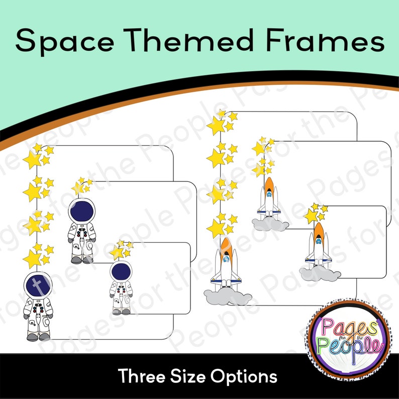 Space Themed Clip Art Frames - Etsy