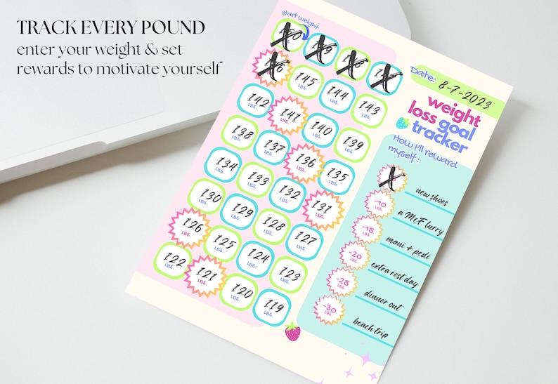 Weight Loss Tracker Printable Chart, Weight Loss Challenge, Weight Loss ...