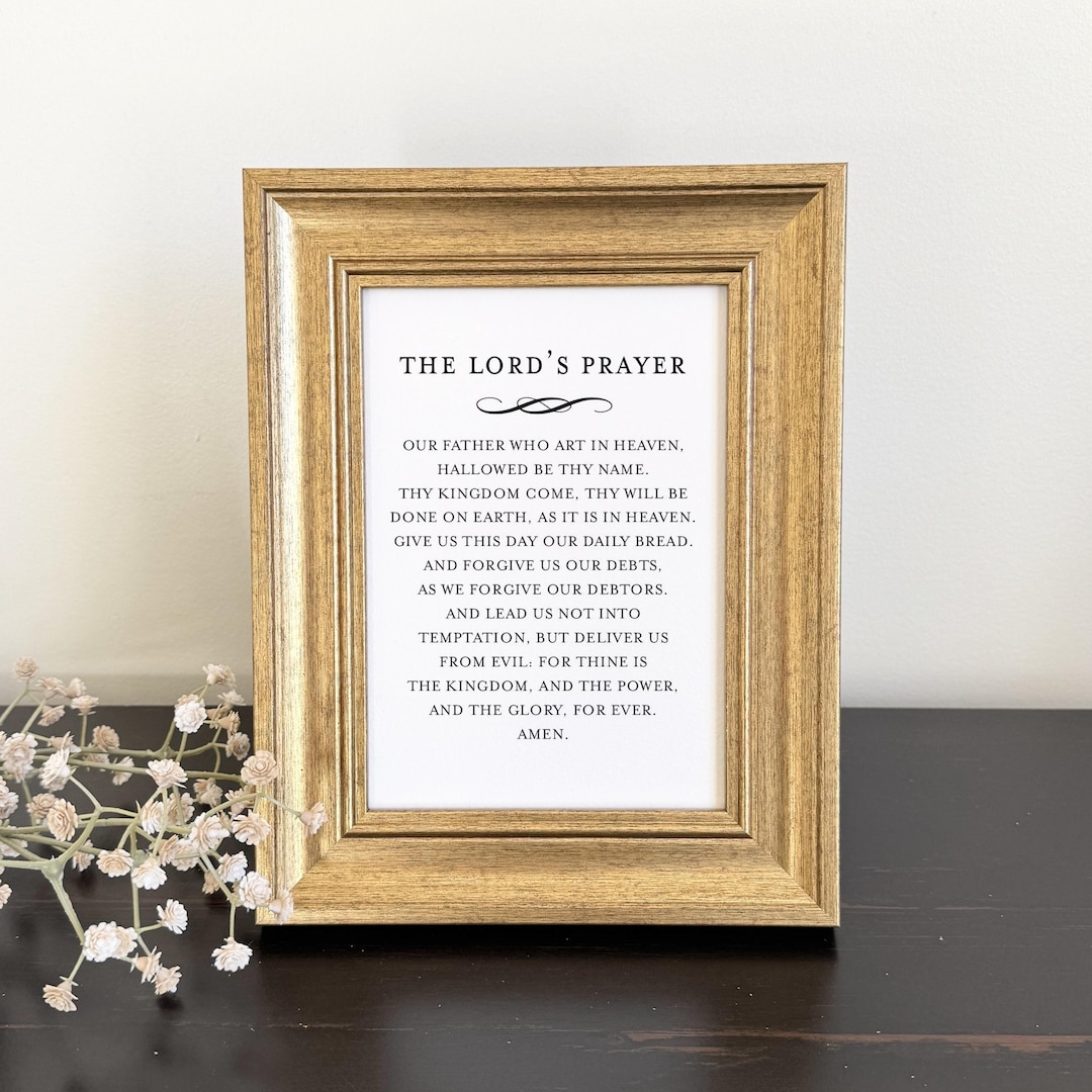 The Lord's Prayer Framed Art: Christian Scripture Verse, Gold Frame - Etsy