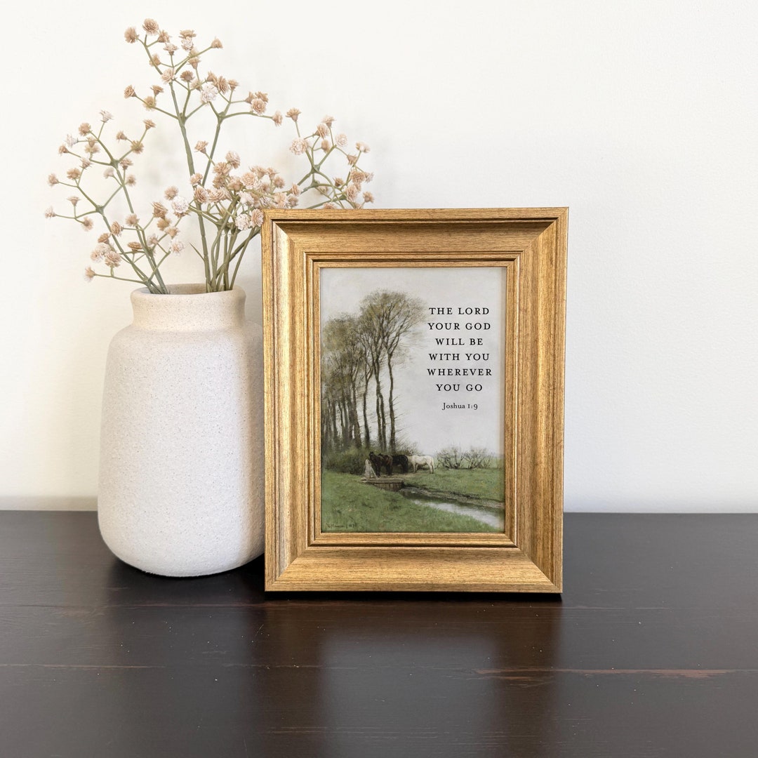 Christian Wall Art Framed Scripture Framed Bible Verse Joshua 1:9 the ...