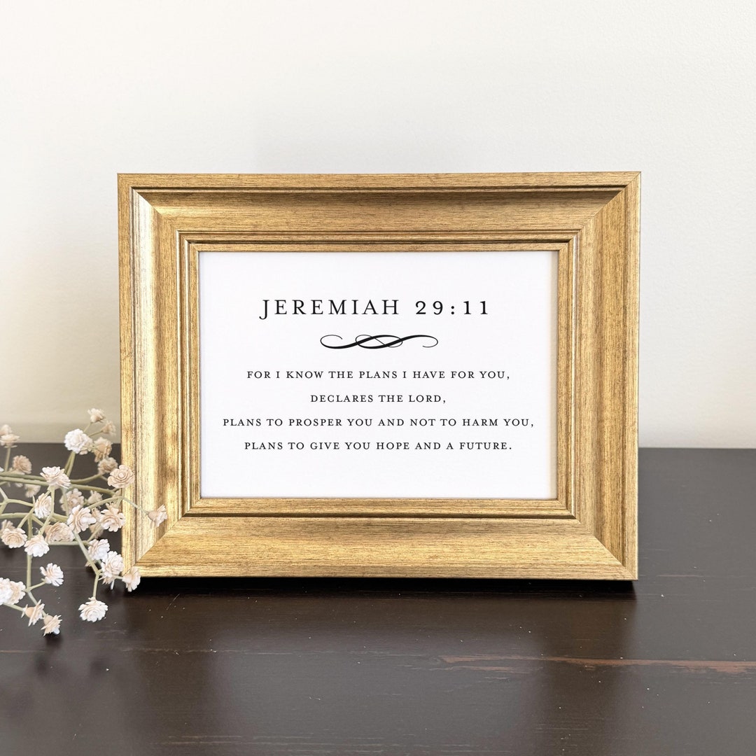 Jeremiah 29:11 for I Know the Plans I Have for You Framed Bible Verses ...