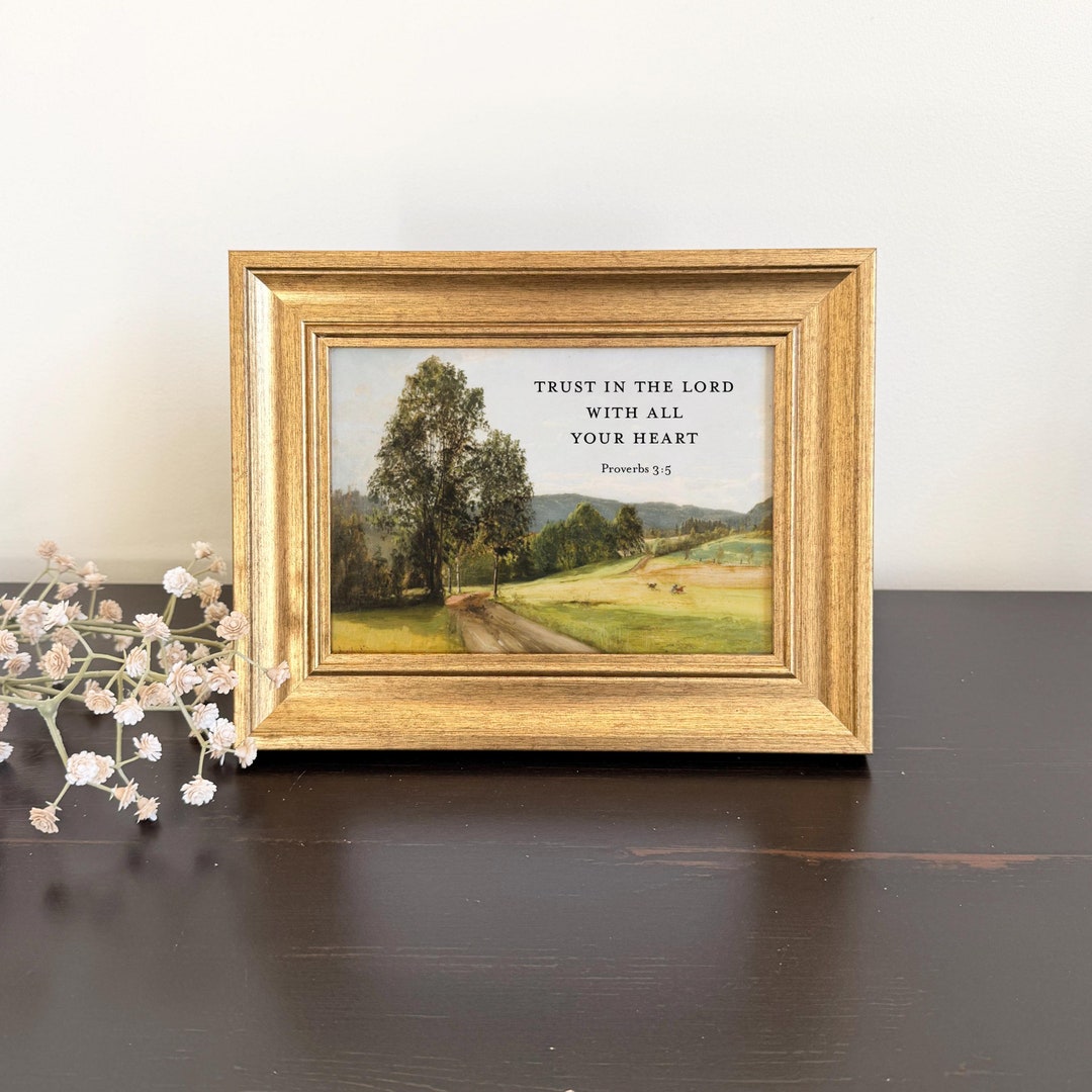 Framed Scripture Wall Art Framed Bible Verse Wall Art Proverbs 3:5 ...
