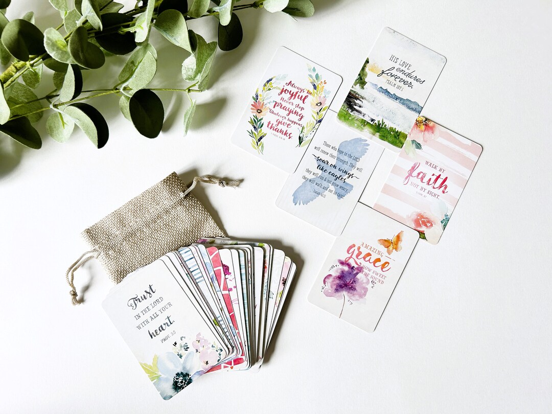 Encouraging Bible Verse Cards Inspirational Scripture Cards Bible ...