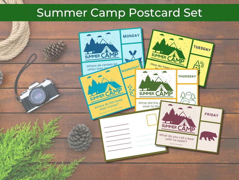 Summer Camp Postcard Set Etsy