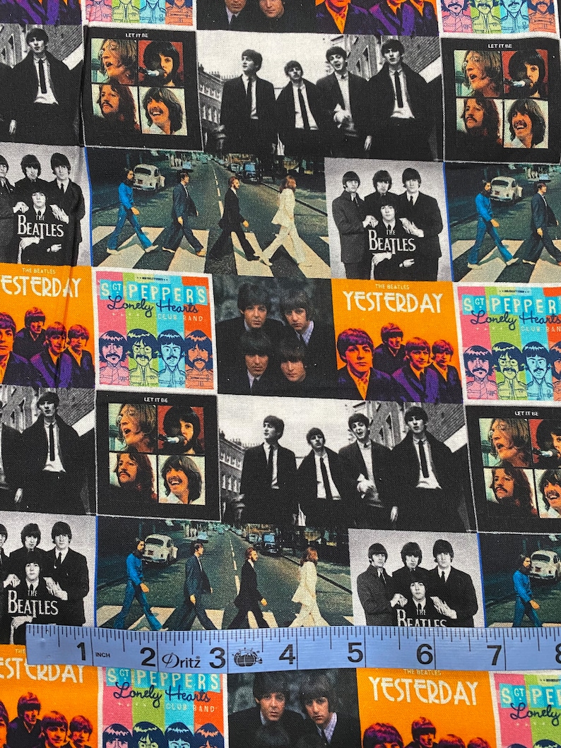 Beatles Fabric 100% Cotton Fabric by the Yard Paul Mccartney, John ...
