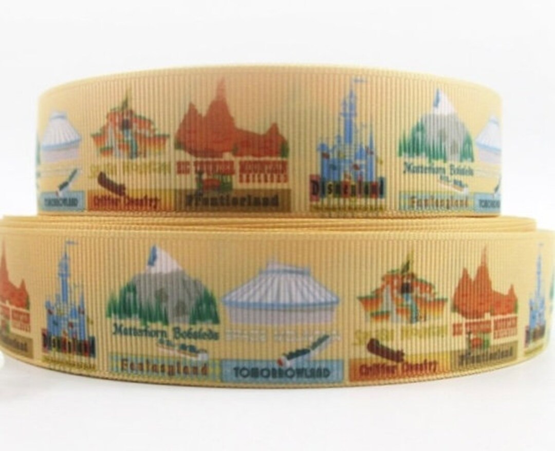 Disney Vintage Park Ribbon by the Yard 1" High Quality Grosgrain Ribbon ...