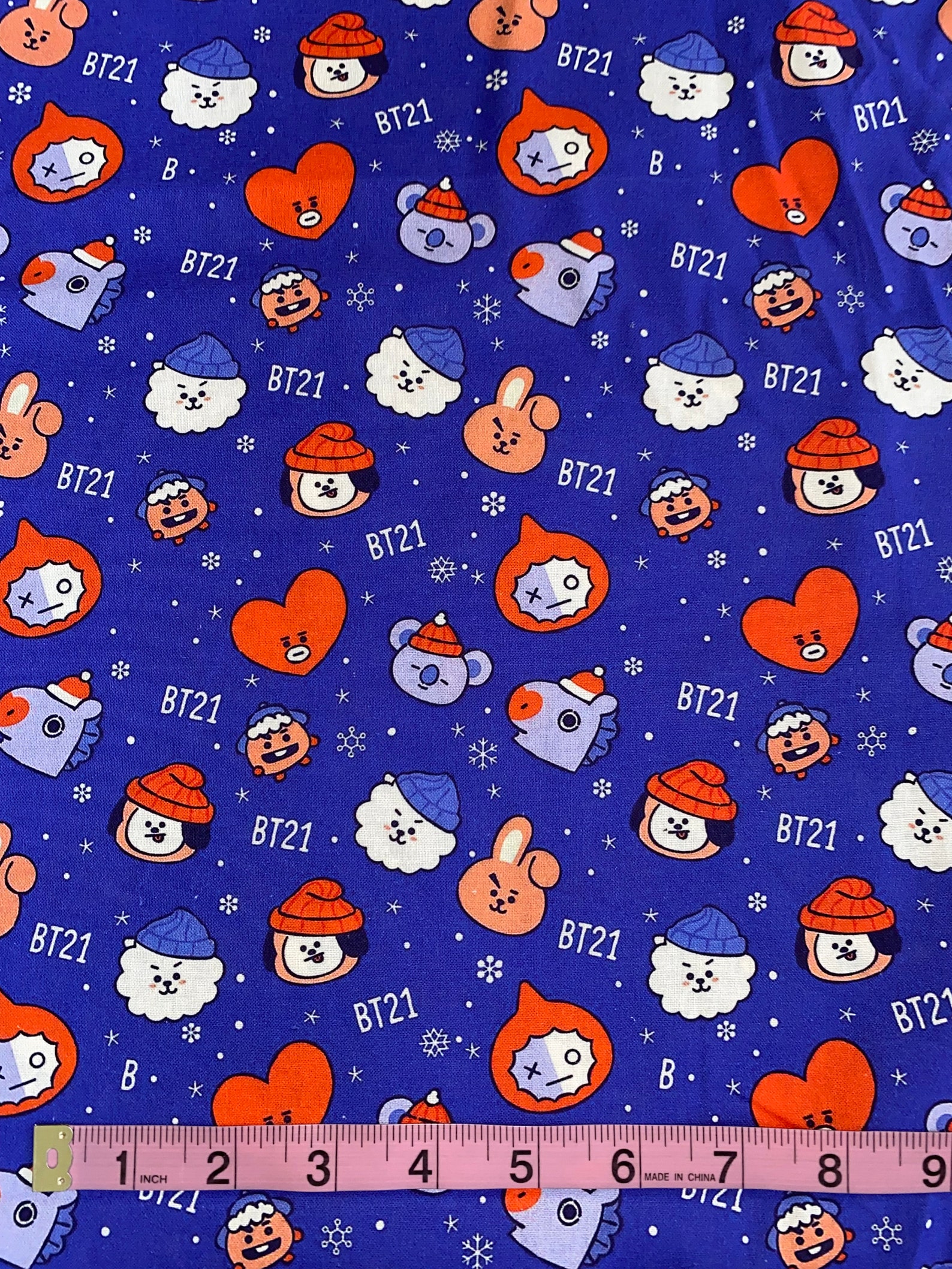 BTS Fabric Collage 100% Cotton Fabric by the Yard Bt21 Fabric - Etsy