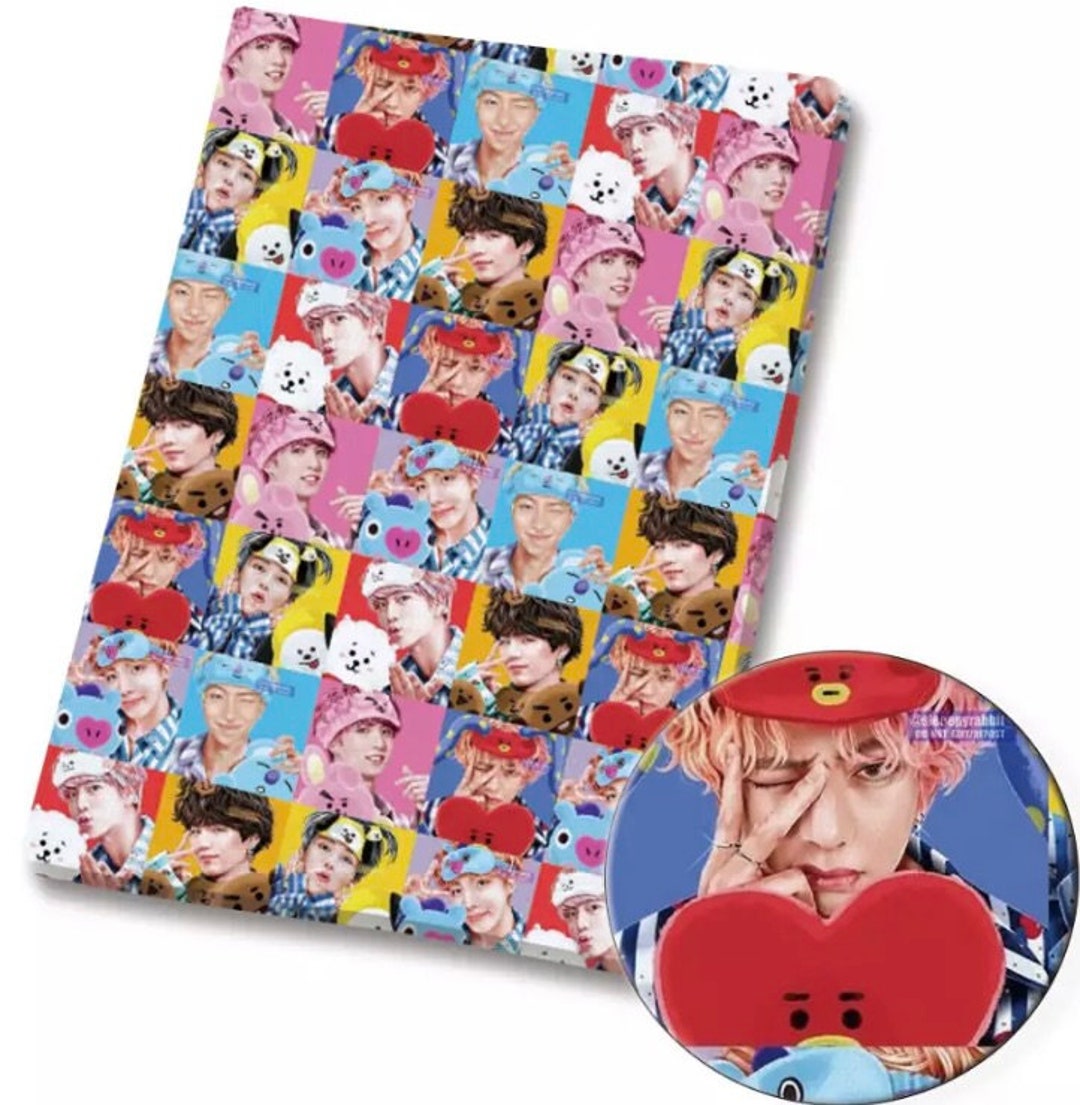 BTS Fabric Collage 100% Cotton Fabric by the Yard Bt21 Fabric Kpop Band ...