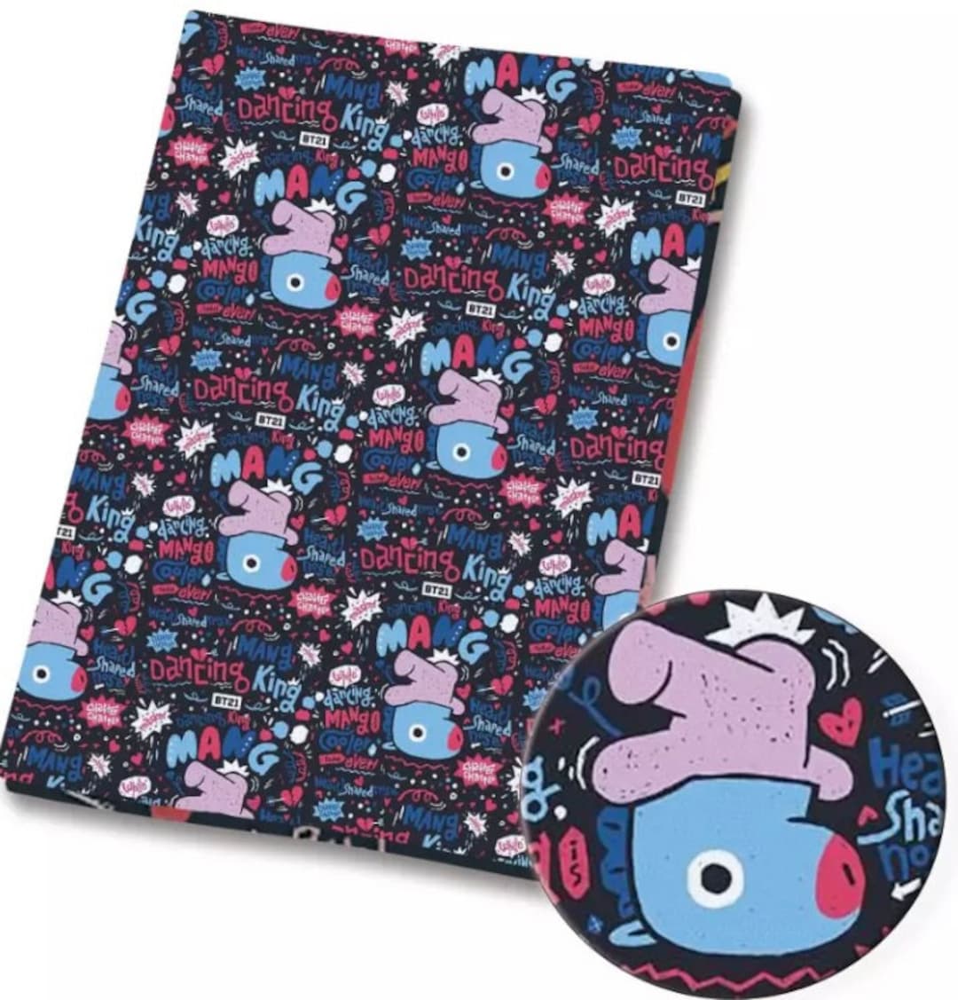 BTS Fabric Collage 100% Cotton Fabric by the Yard Bt21 Fabric Kpop Band ...