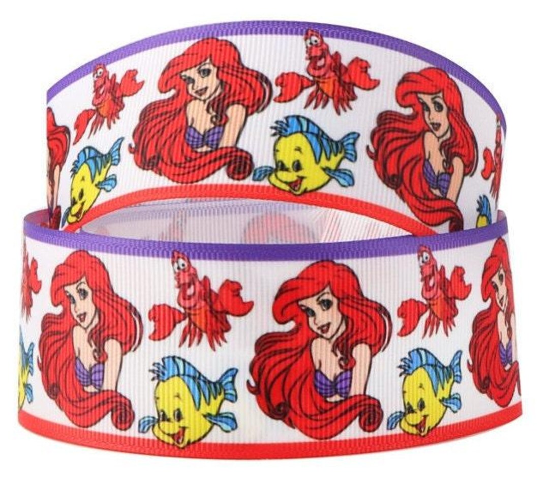 Disney Little Mermaid Ribbon 1" High Quality Grosgrain Ribbon by the ...