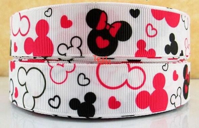 Disney Mickey & Minnie Mouse Ribbon 7/8", 1", 1.5"or 2" High Quality ...