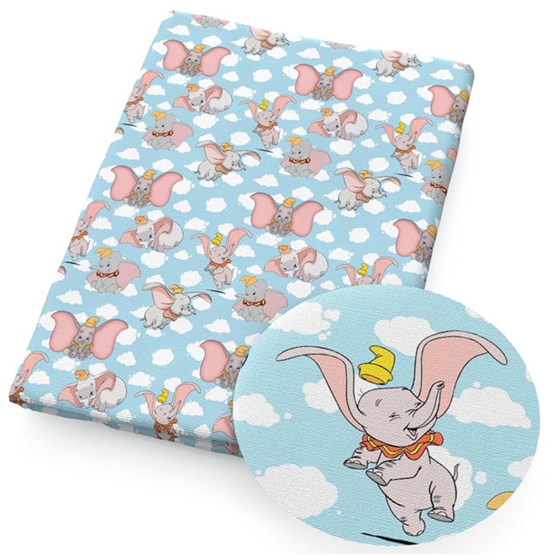 18x10 Disney Dumbo Fabric 100% Cotton Fabric Remnant Disney Friends ...