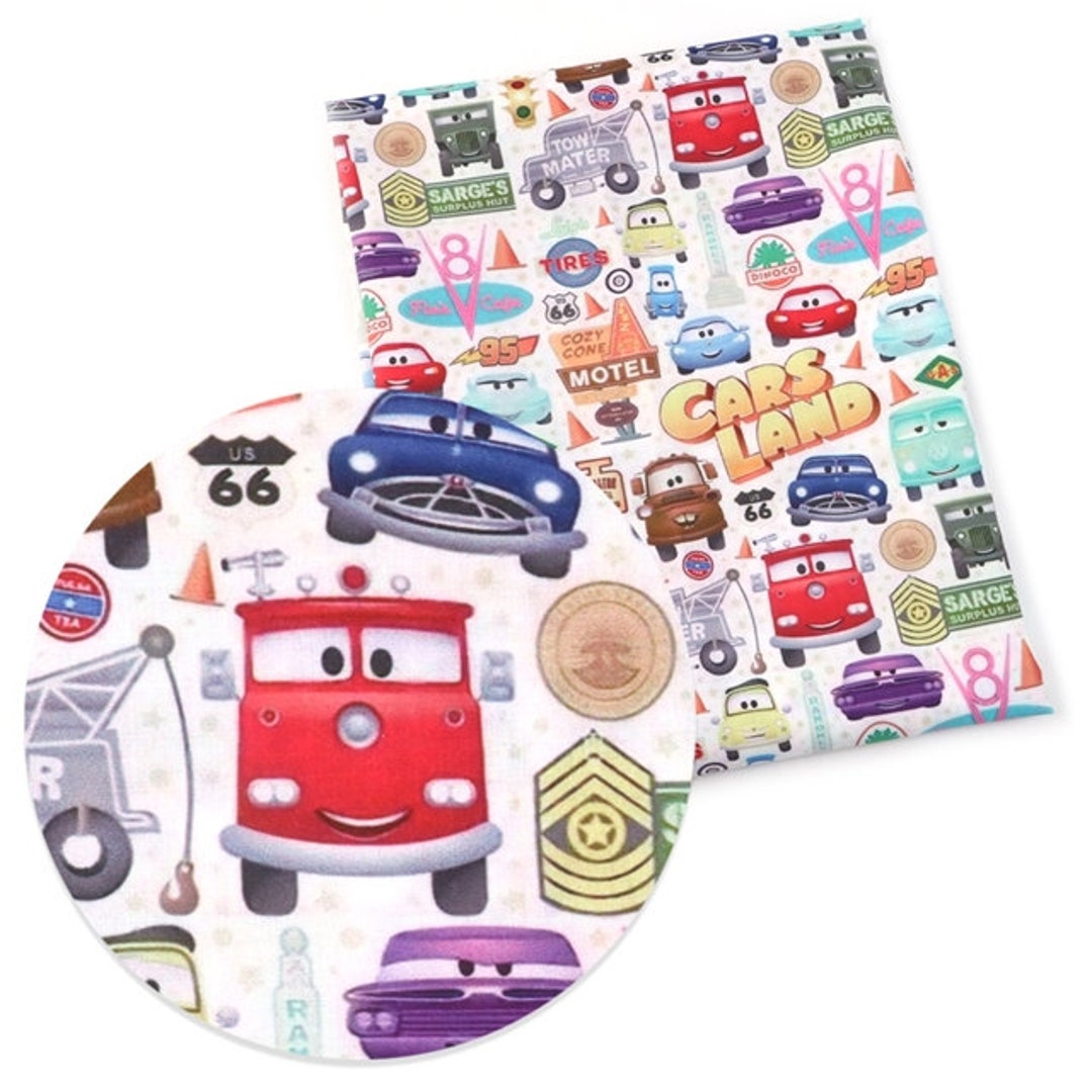 Disney Cars Fabric 100% Cotton Fabric by the Yard Lightning Mcqueen Tow ...