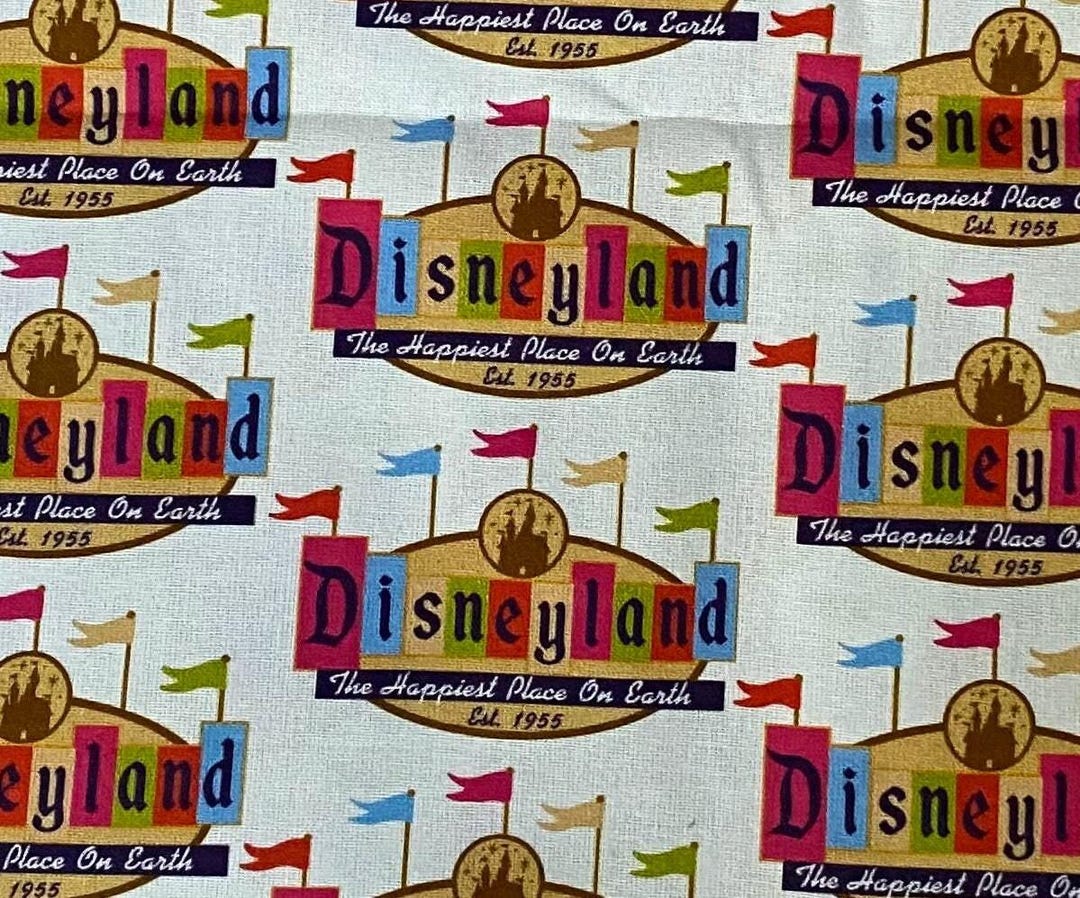 Disneyland Fabric 100% Cotton Fabric by the Yard Disney Logo the ...