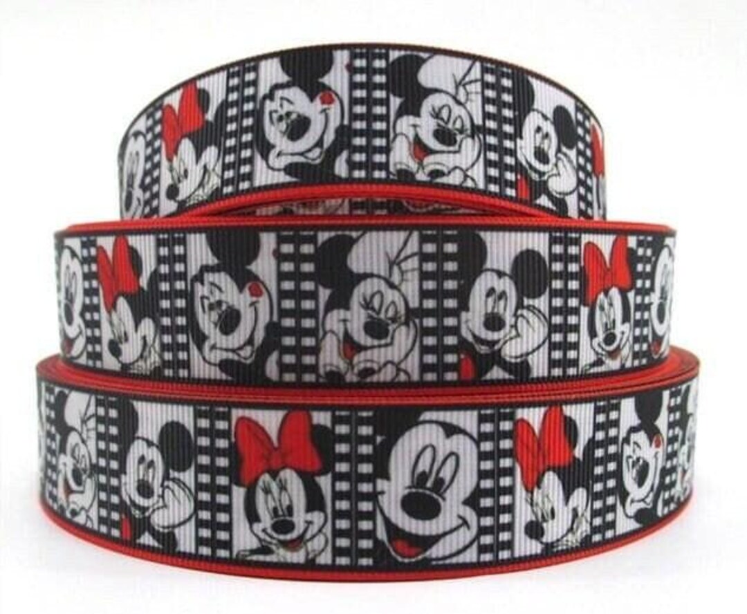 Disney Mickey & Minnie Mouse Ribbon 1" High Quality Grosgrain Ribbon by ...