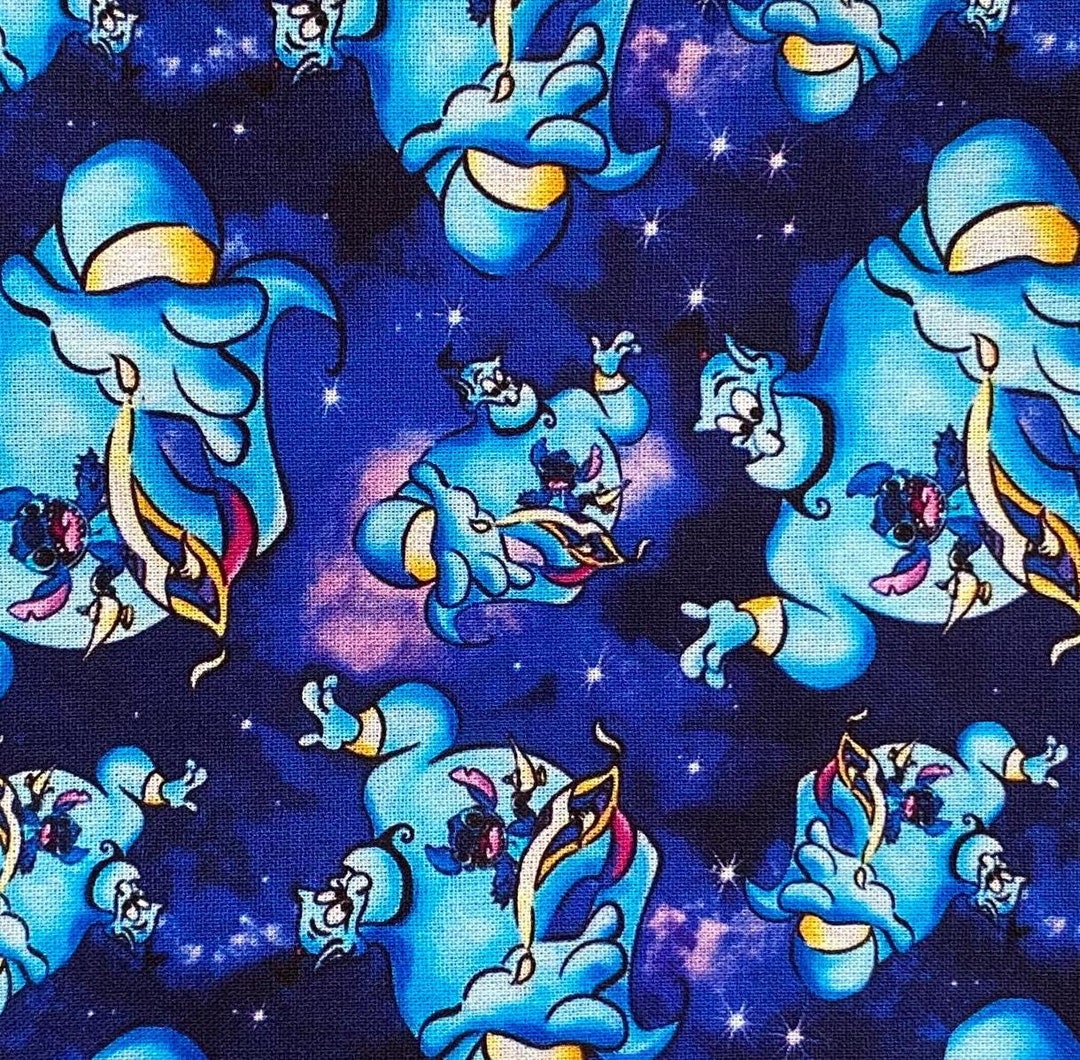 Disney Genie Fabric 100% Cotton Fabric by the Yard Aladdin Genie Stitch ...
