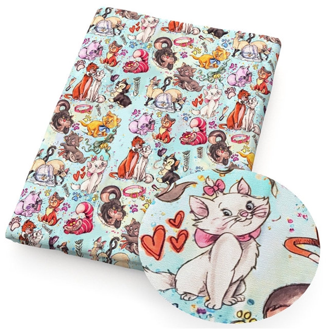 Disney Cats Fabric 100% Cotton Fabric Fat Quarter Tumbler Cut ...