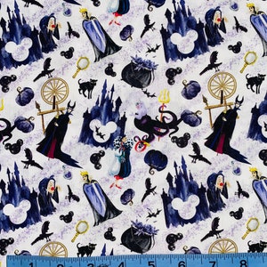 Disney Villain Fabric 100% Cotton Fabric Fat Quarter Tumbler Cut Evil ...