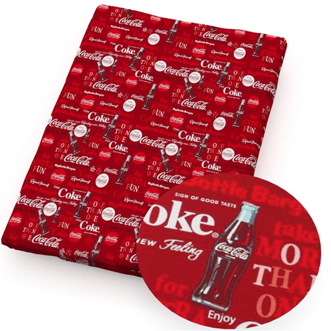 Coca Cola Fabric 100% Cotton Fabric by the Yard Coke Fabric - Etsy