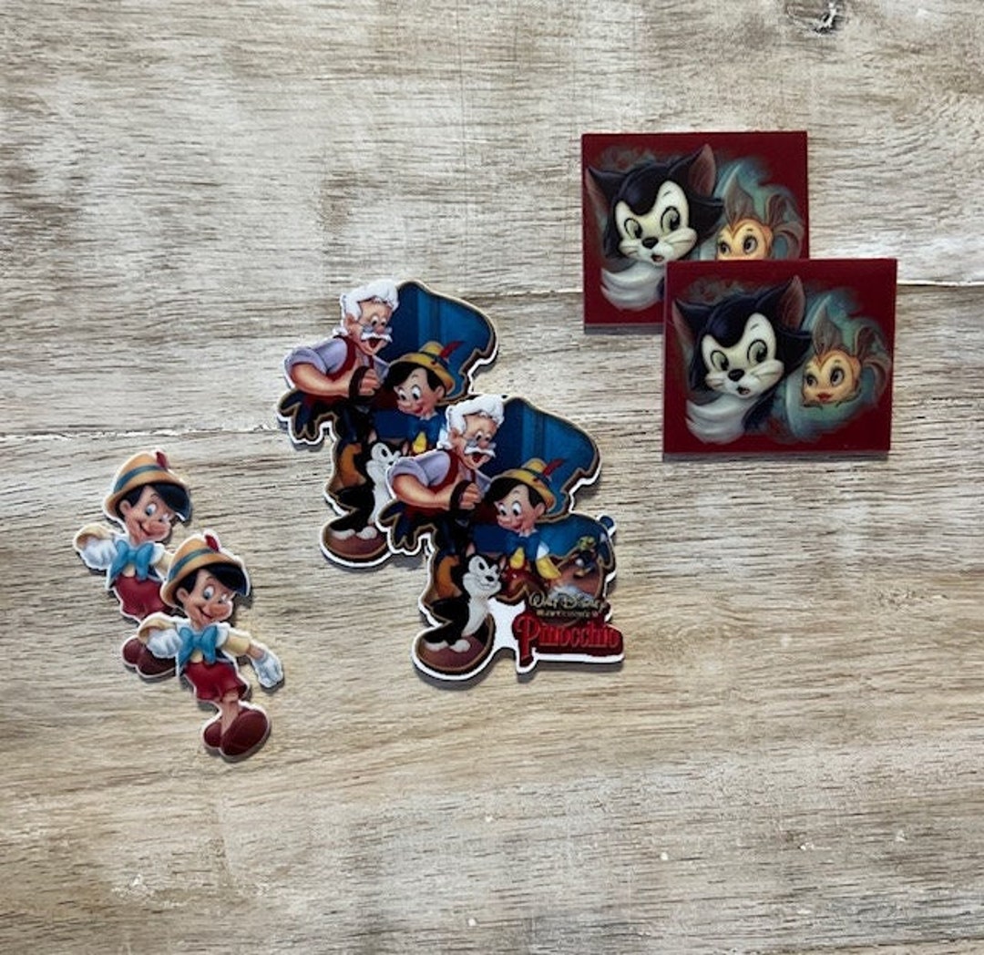 Complete Set of Disney Pinocchio Flat Back Planar Resins Geppetto ...
