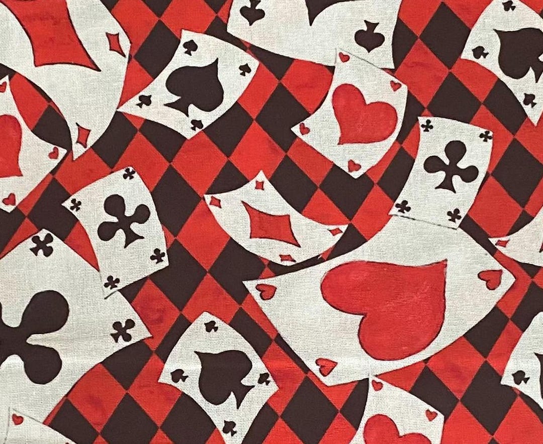 Cards Fabric 100% Cotton Fabric by the Yard Deck of Playing Cards ...