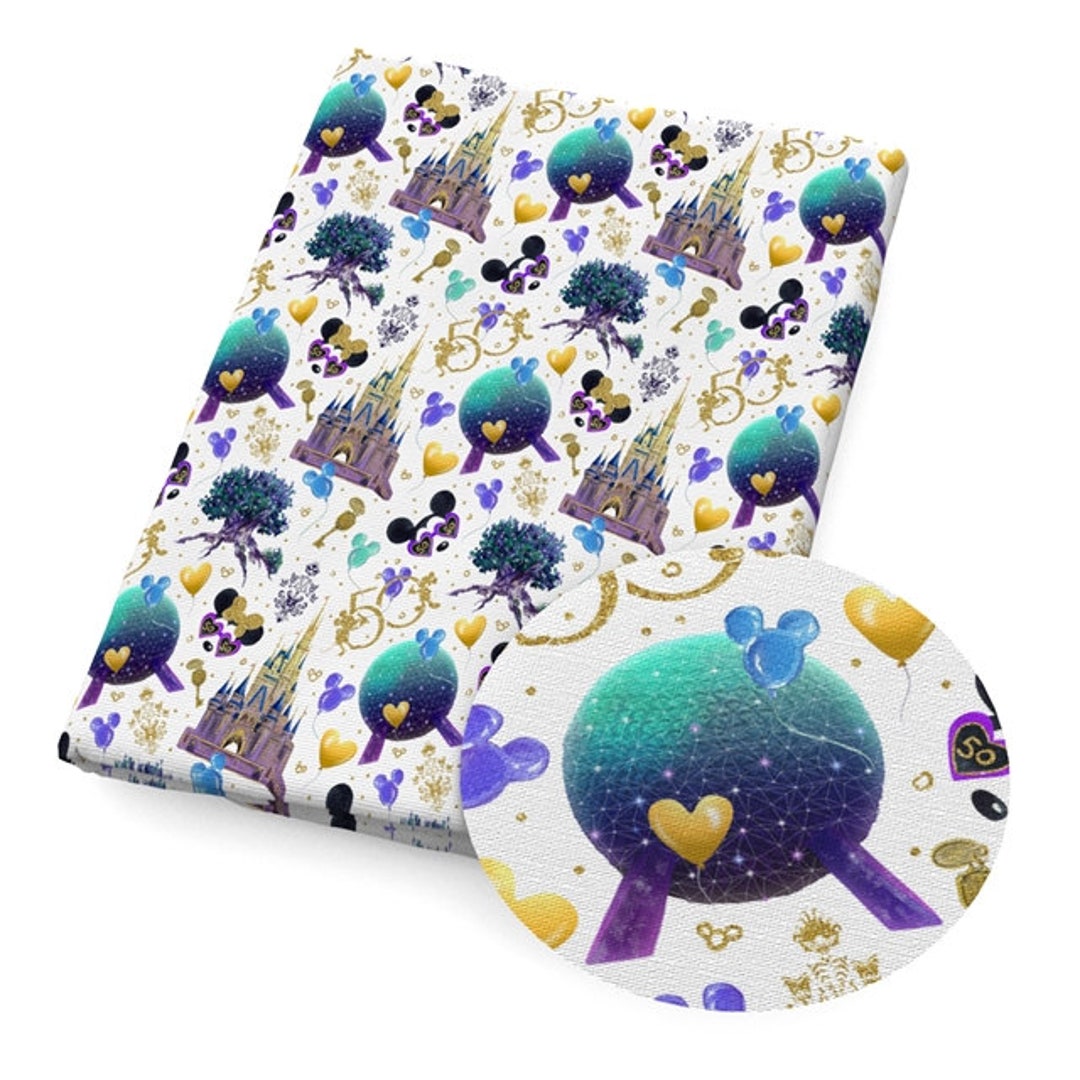 Disney 50th Anniversary Fabric 100% Cotton Fabric Fat Quarter Tumbler ...