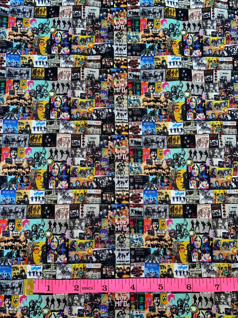 Beatles Fabric 100% Cotton Fabric by the Yard Paul Mccartney, John ...