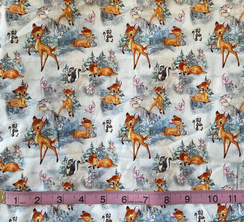 Disney Bambi Fabric 100% Cotton Fabric by the Yard Cartoon Collage ...