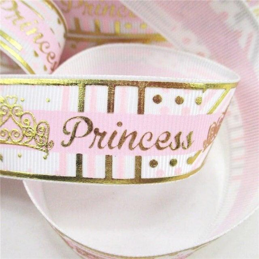 Gold Embossed Princess Ribbon 1" High Quality Grosgrain Ribbon by the ...