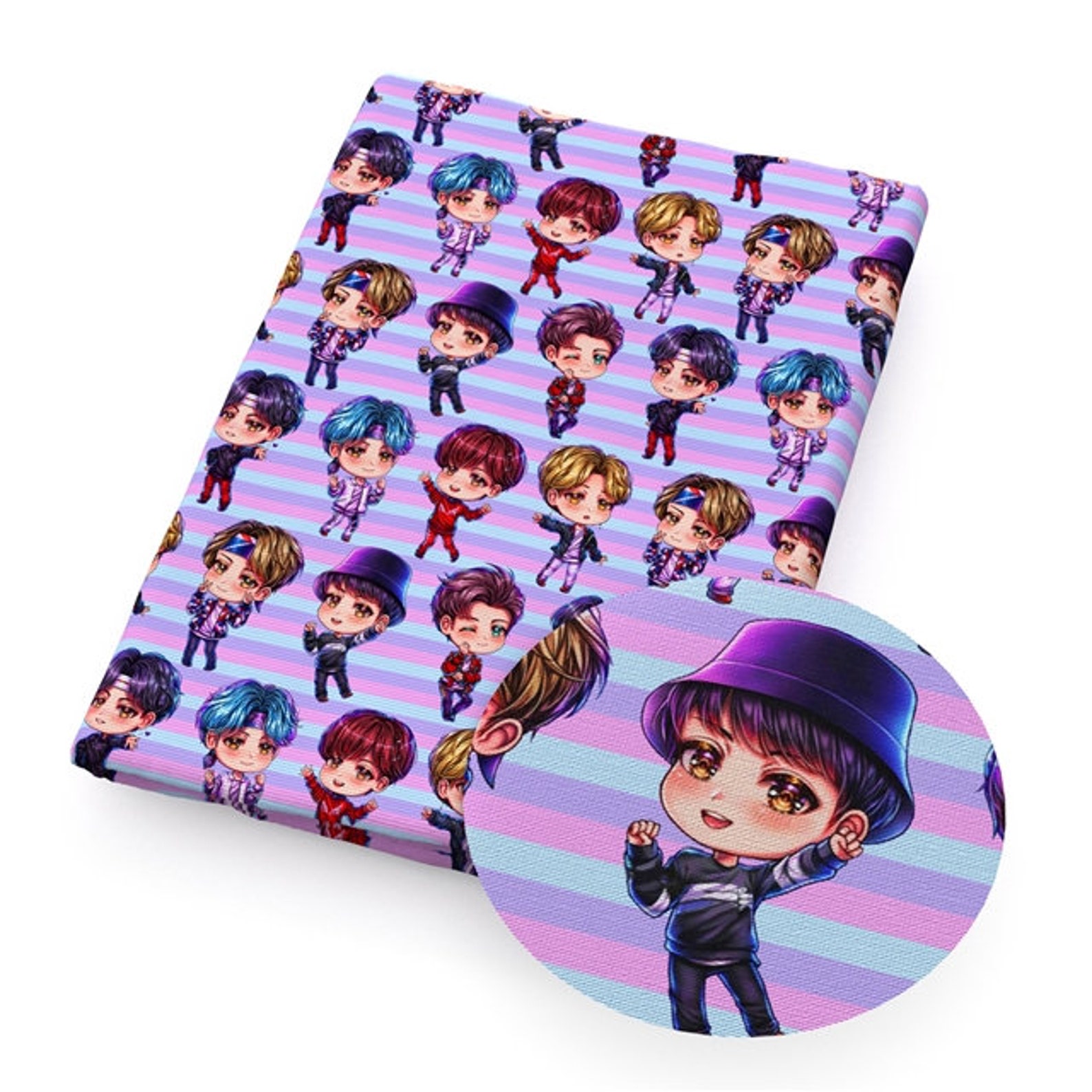 BTS Fabric Collage 100% Cotton Fabric by the Yard Bt21 Fabric - Etsy