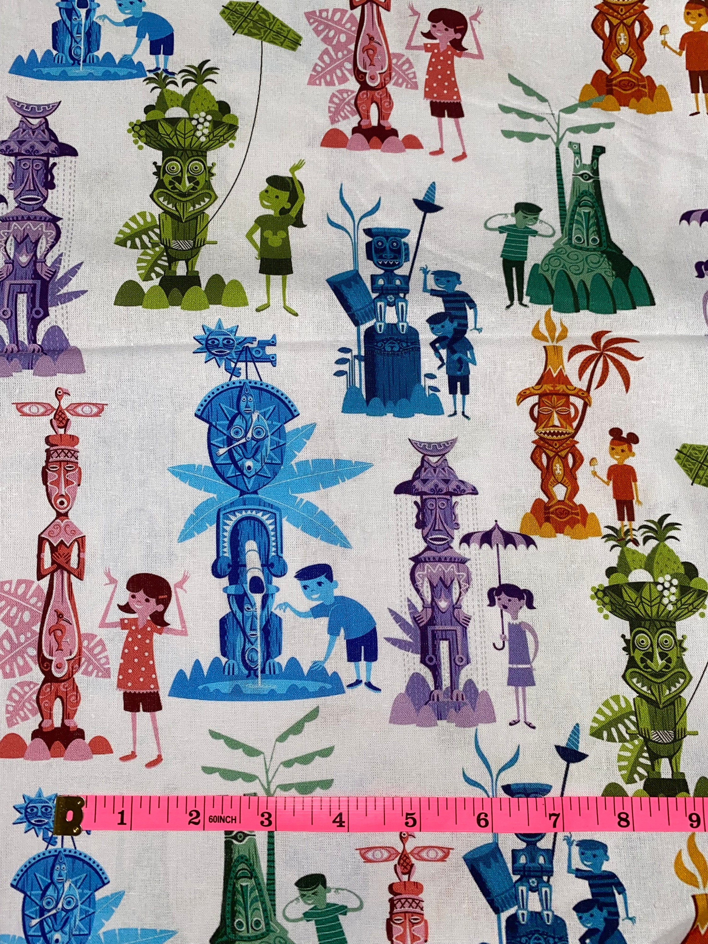 Disney Tiki Gods Totem Poles Fabric 100% Cotton Fabric Fat Quarter ...