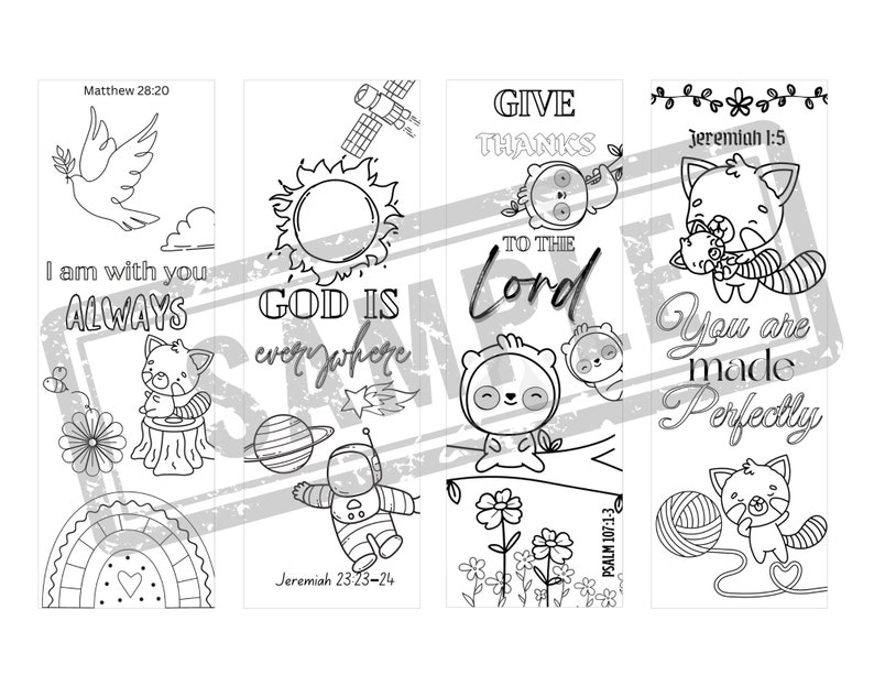 12 Children's Bible Verse Coloring Bookmarks 1.0 | Christian Bookmarks ...