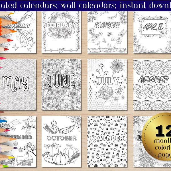 Coloring Desk Calendar - Etsy