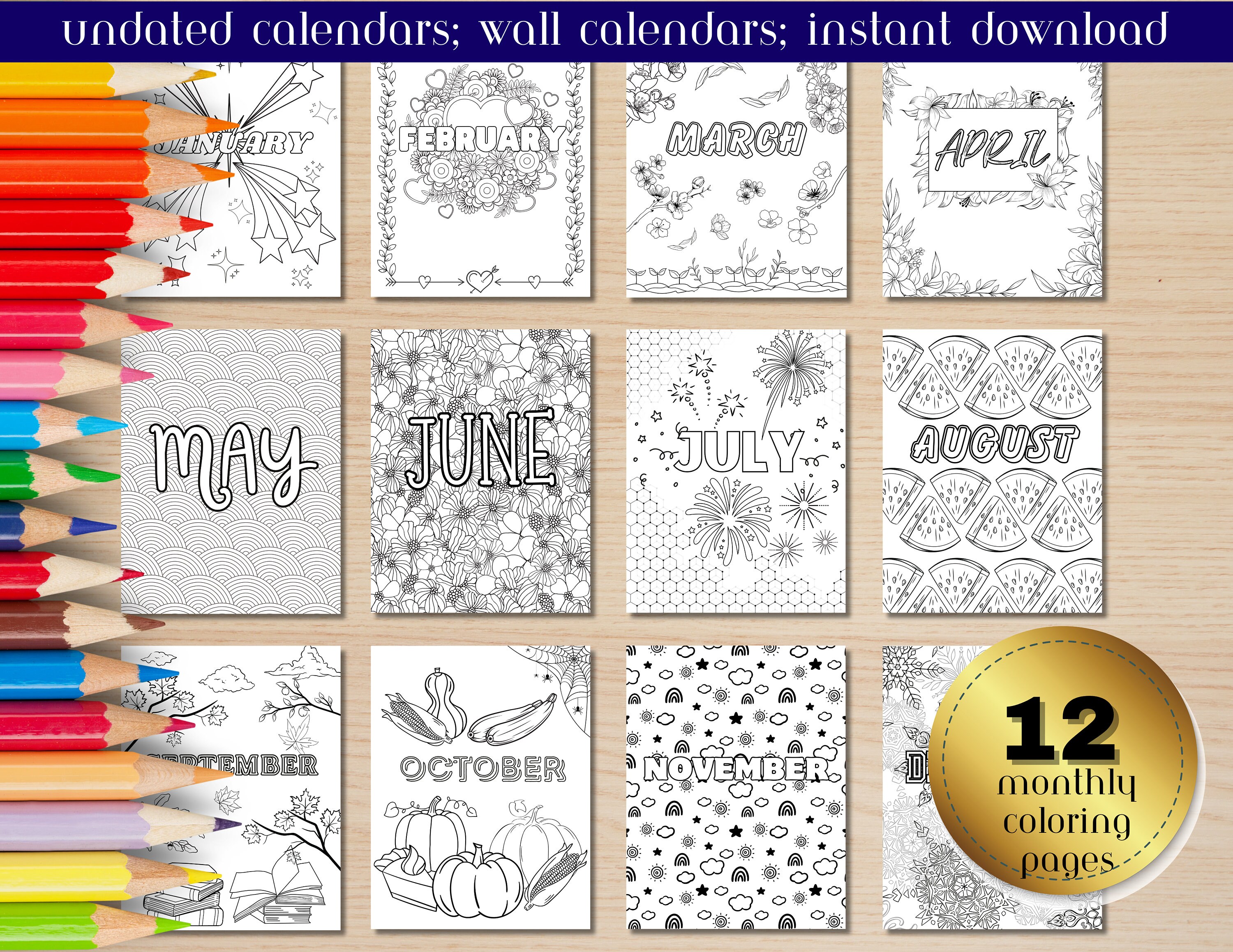 Printable Undated Coloring Planner Insert Daily Weekly - Etsy