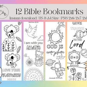 12 Children's Bible Verse Coloring Bookmarks 1.0 | Christian Bookmarks ...