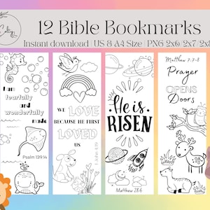 12 Children's Bible Verse Coloring Bookmarks 1.0 | Christian Bookmarks ...