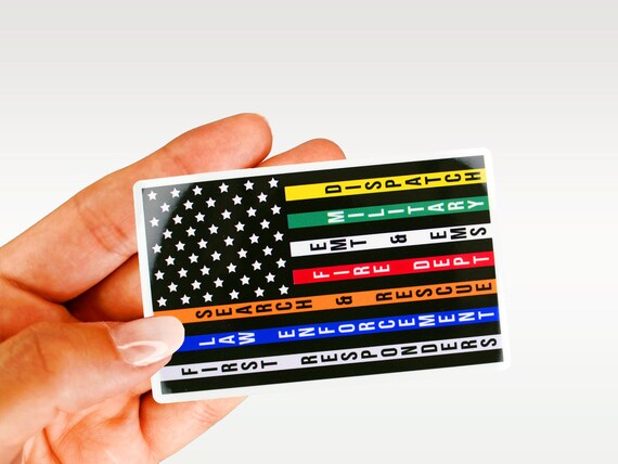 First Responder Flag Sticker First Responder Sticker Cop - Etsy