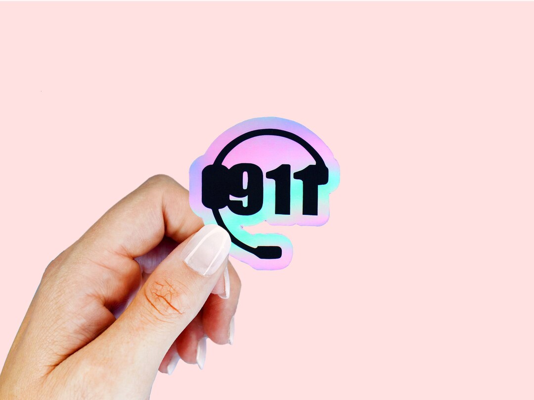 Holographic 911 Dispatcher Headset Sticker 911 Dispatcher Sticker Thin ...